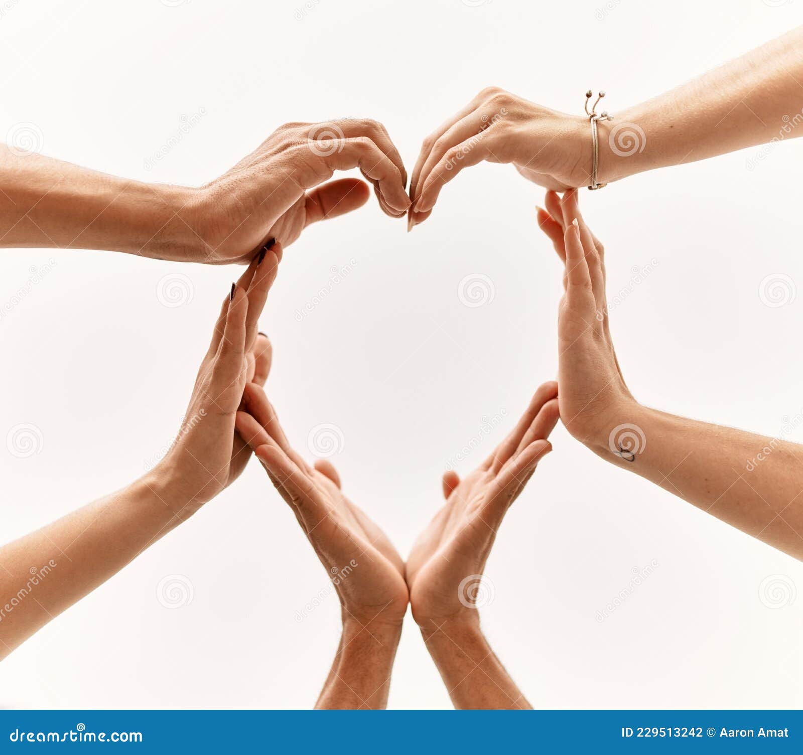 Group of Young Friends with Hands Together Doing Heart Symbol Stock ...