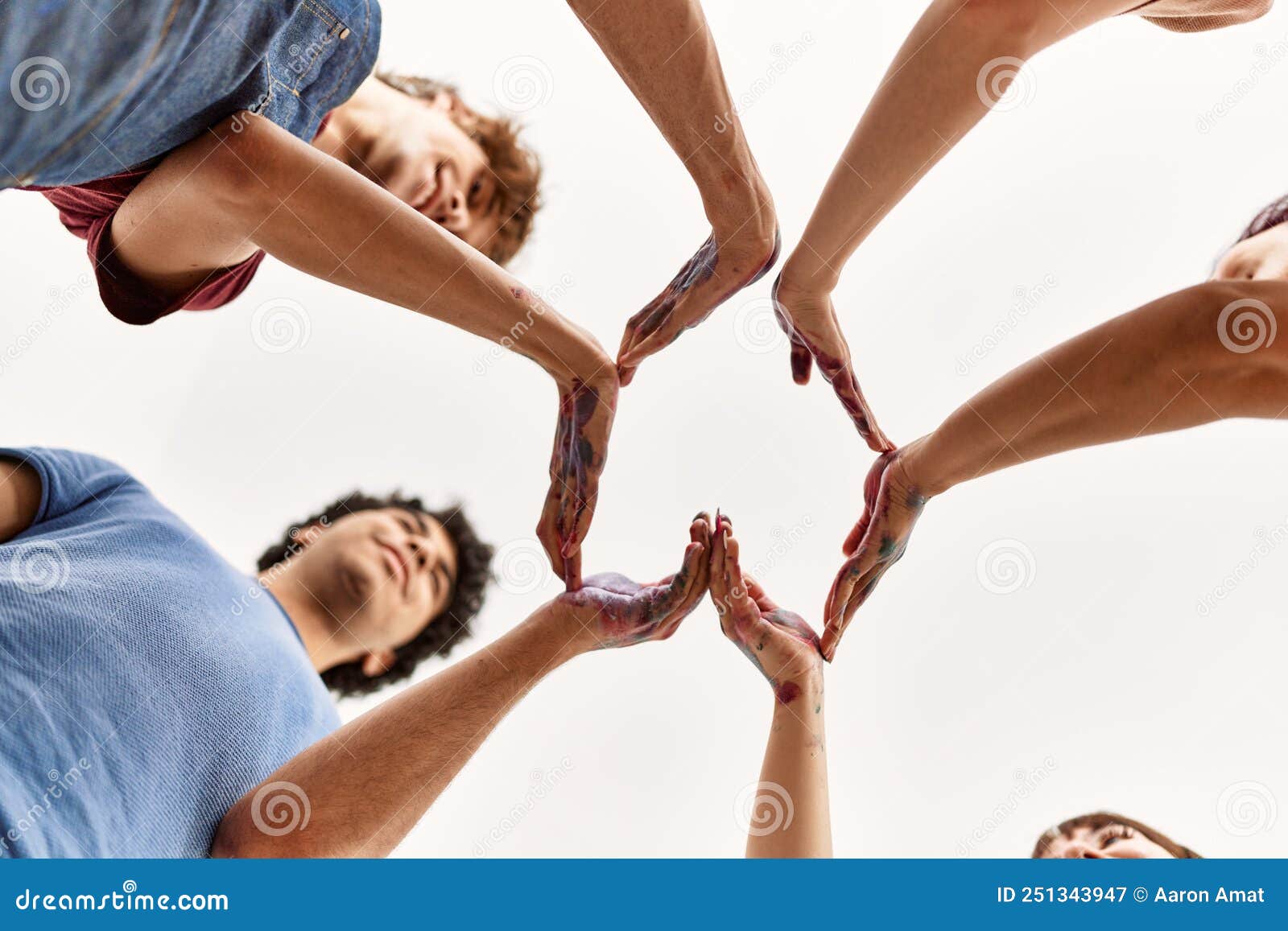 Group of Young Friends with Hands Together Doing Heart Symbol Stock ...