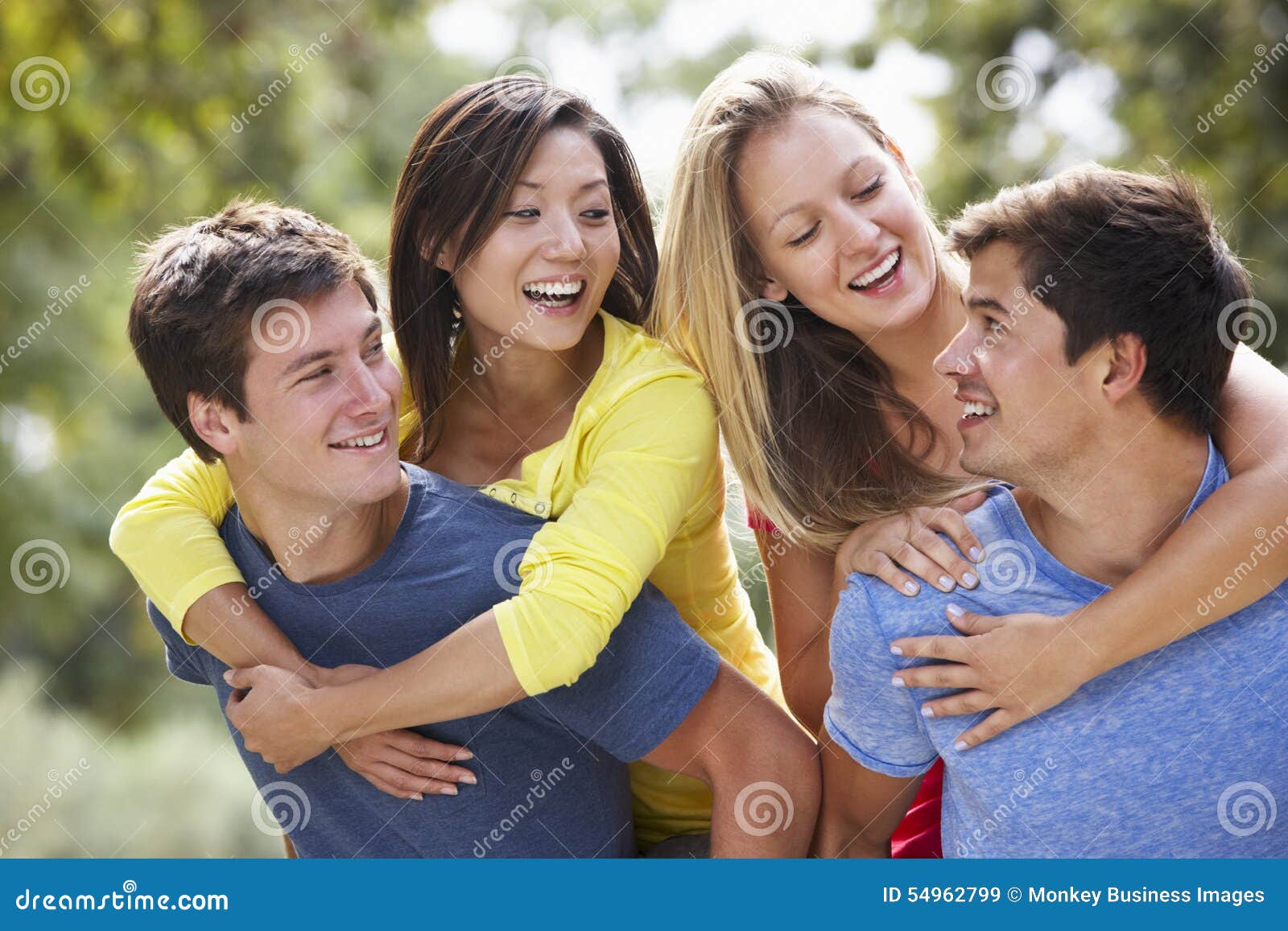 Group of Young Friends Having Fun in the Countryside Stock Image ...