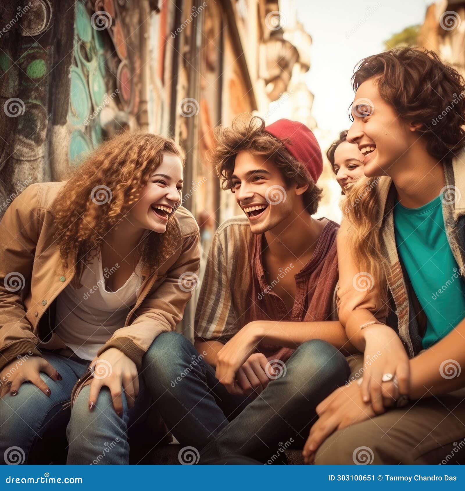 Group of Young Friends Having a Good Time, Good Friends. Fun Times ...