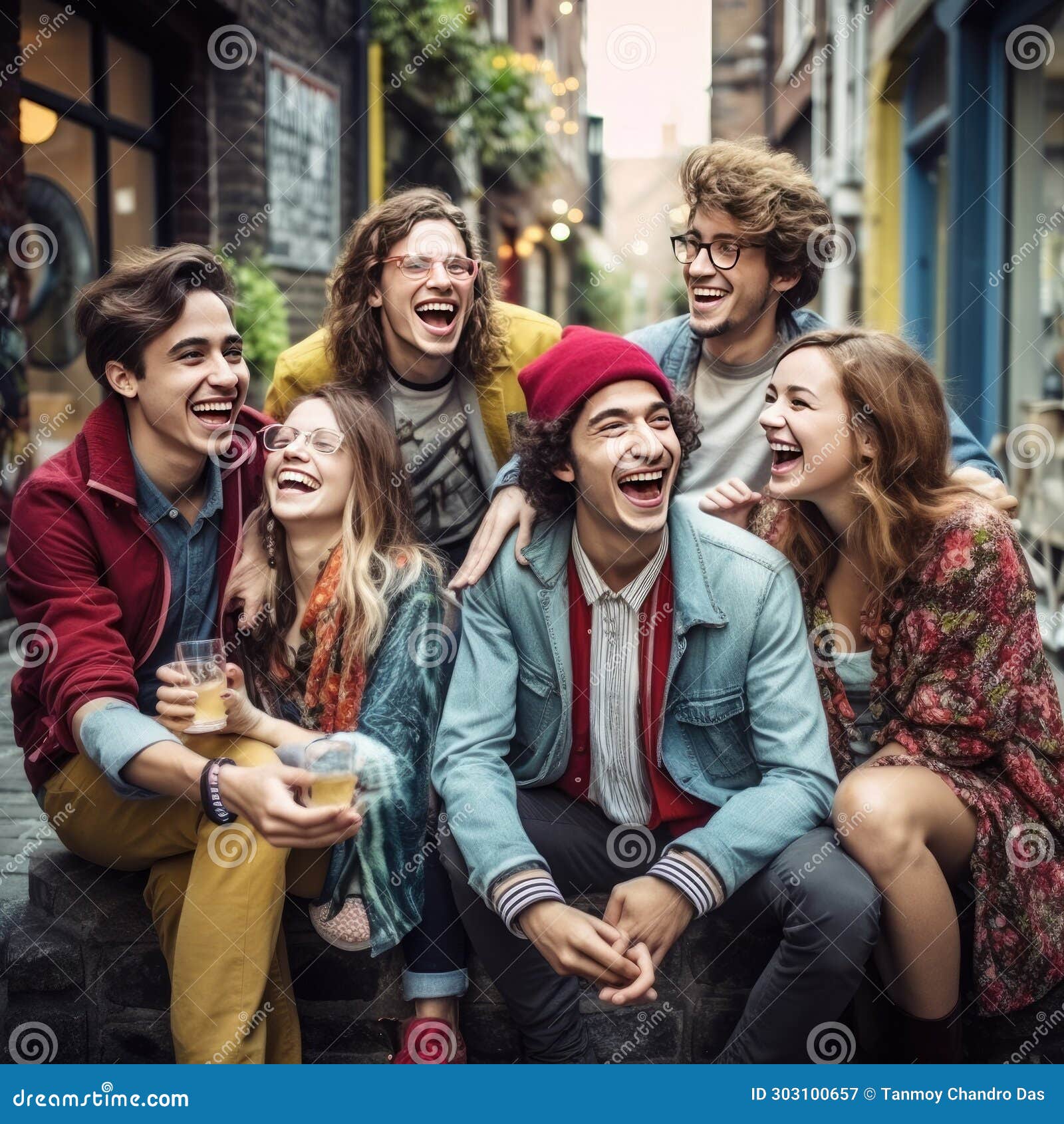 Group of Young Friends Having a Good Time, Good Friends. Fun Times ...