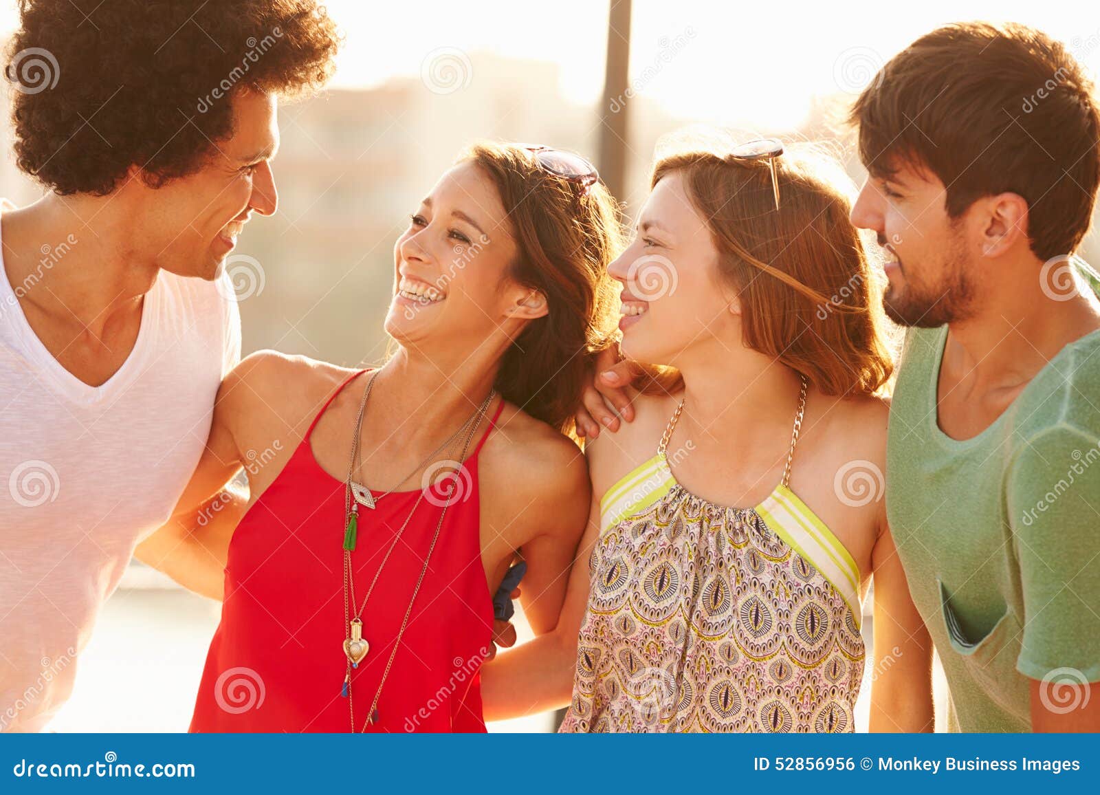Group of Young Friends on Summer Holiday Together Stock Photo - Image ...