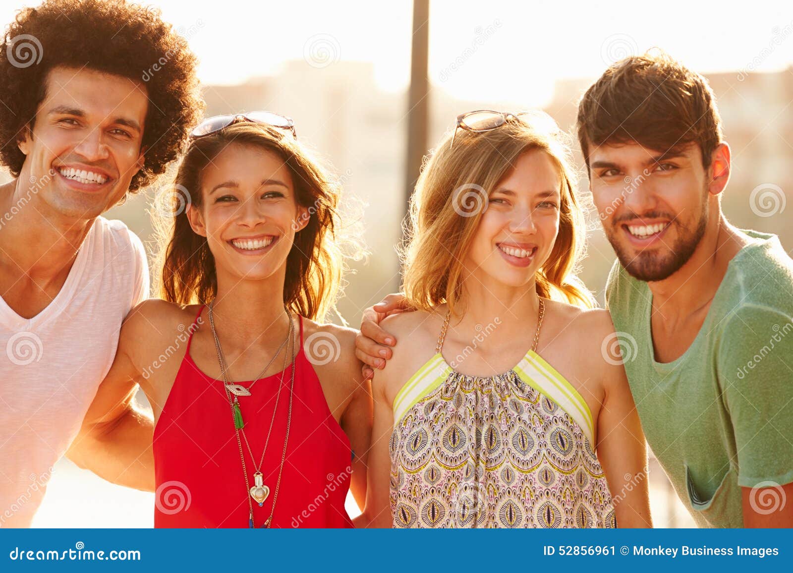 Group of Young Friends on Summer Holiday Together Stock Image - Image ...