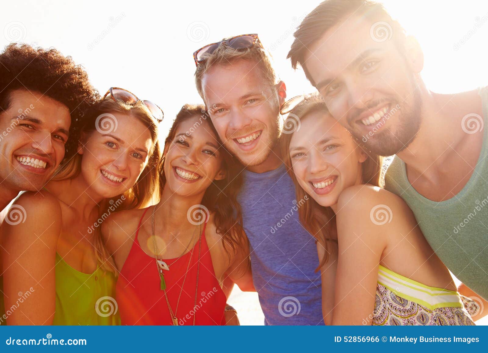 Group of Young Friends on Summer Holiday Together Stock Photo - Image ...