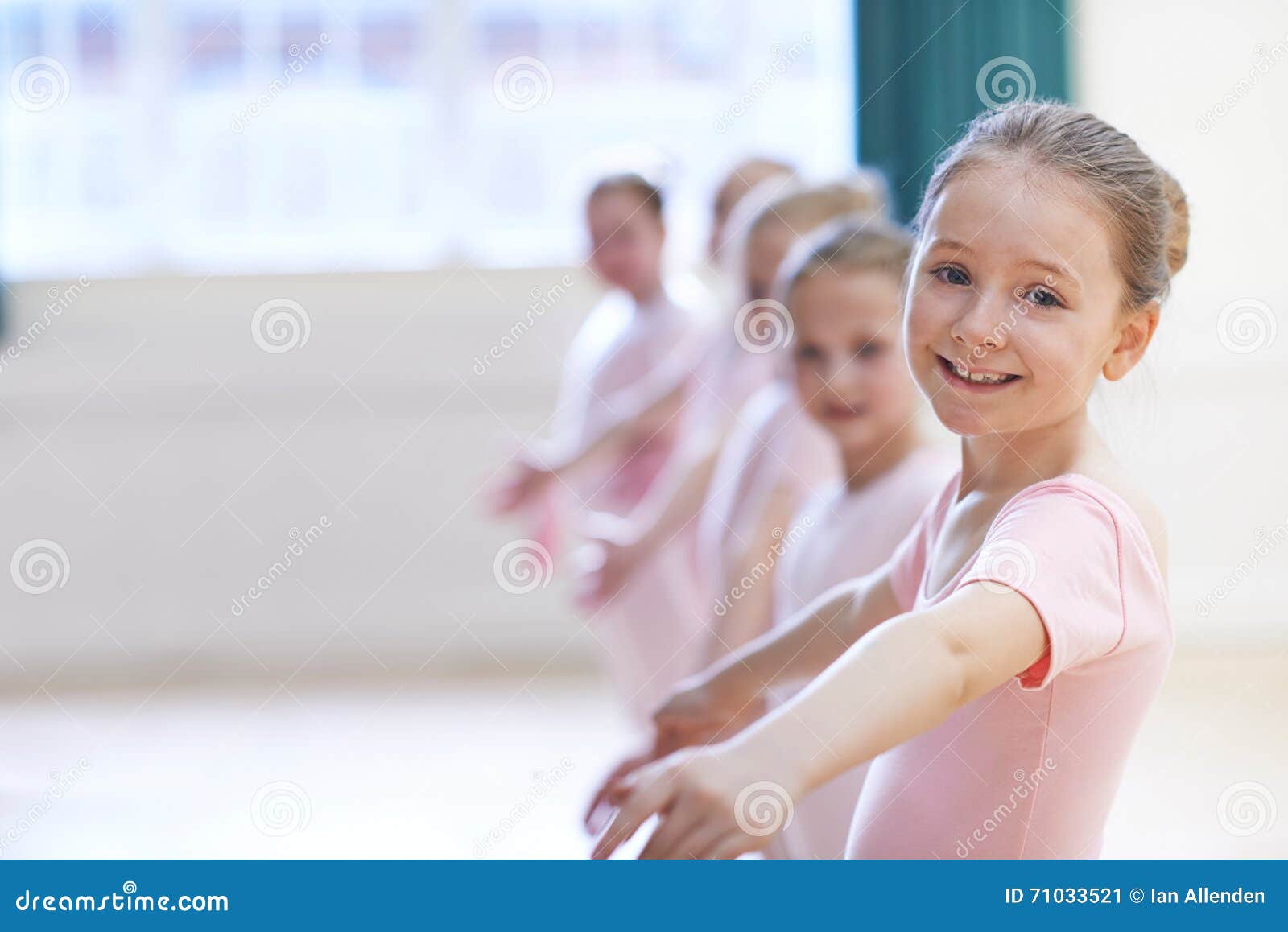 Group of Young Girls in Ballet Dancing Class Stock Image - Image of ...