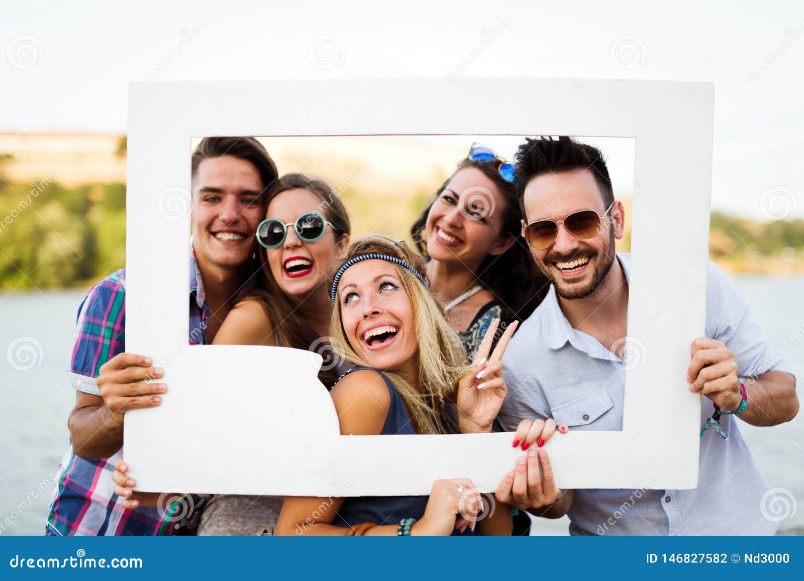 Group of Young Happy Friends Having Fun Time Stock Photo - Image of ...
