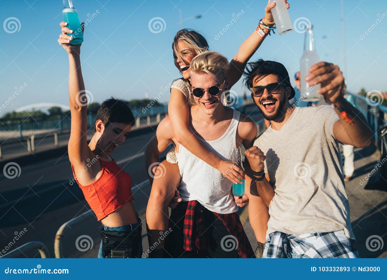 Group of Young Happy Friends Having Fun Time Stock Image - Image of ...