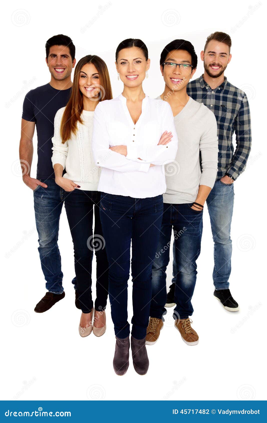 Group of a Young Happy People Stock Photo - Image of positive, adult ...