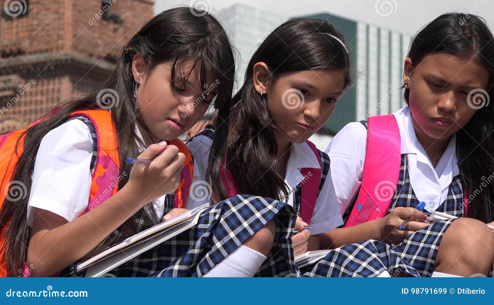 Thoughtful Student Wearing School Uniforms Stock Image - Image of ...