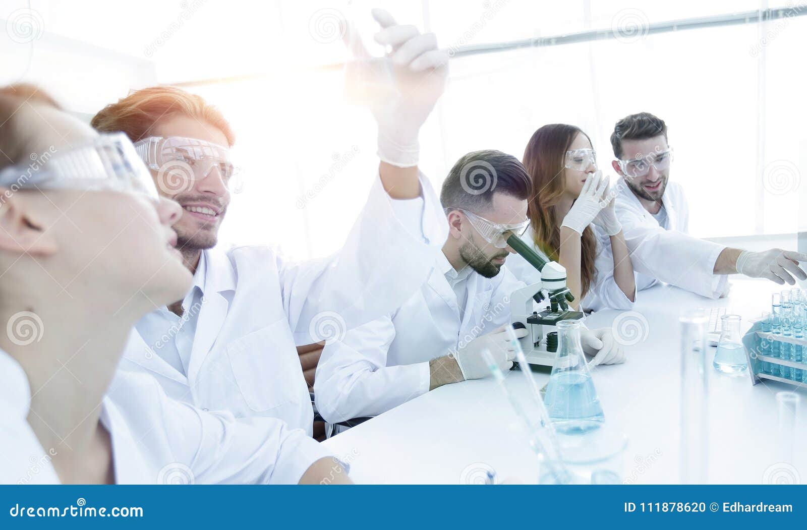 Young Microbiologists Working in the Laboratory. Stock Photo - Image of ...