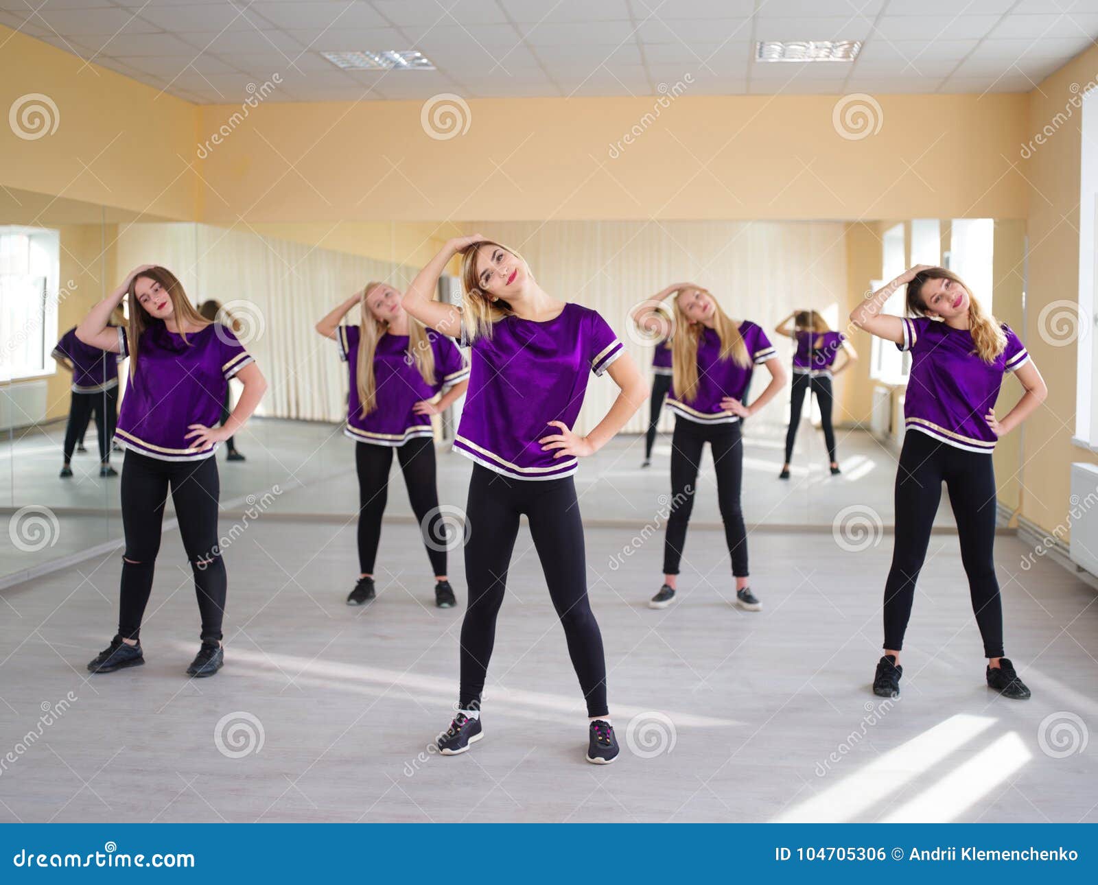 Group of Young Modern Dancers in the Studio. Stock Photo - Image of ...