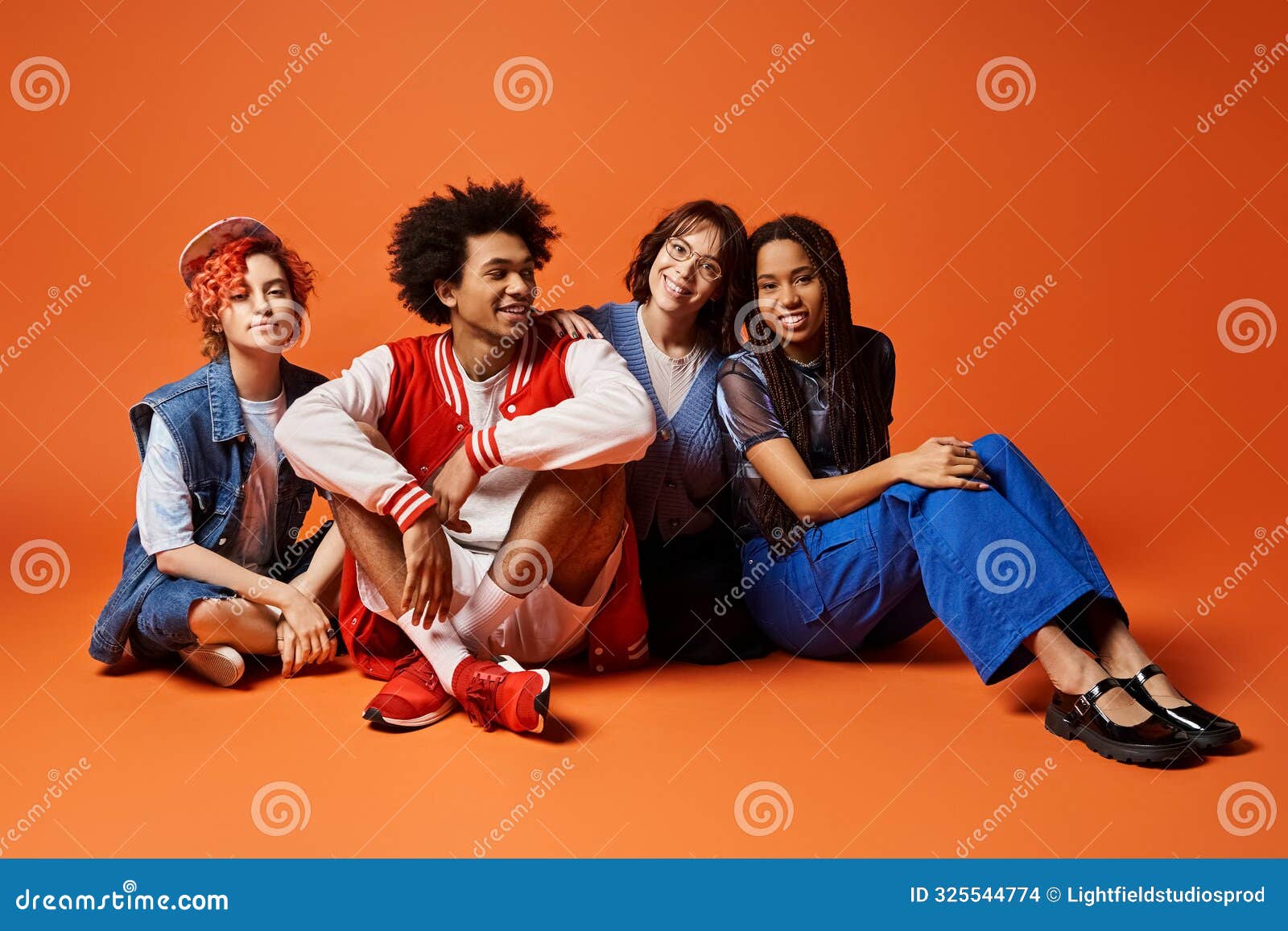A Group of Young, Multicultural Friends Stock Photo - Image of male ...