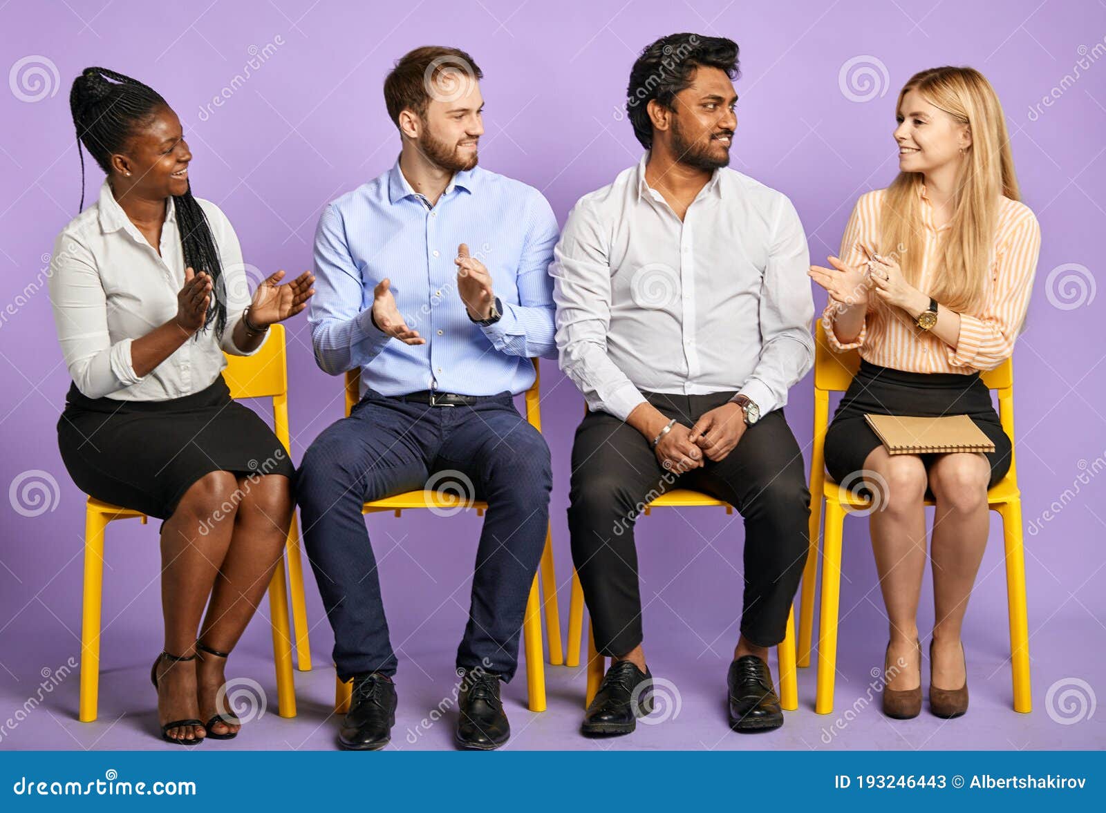 Group of Young Multicultural People Smiling and Clapping Hands Stock ...