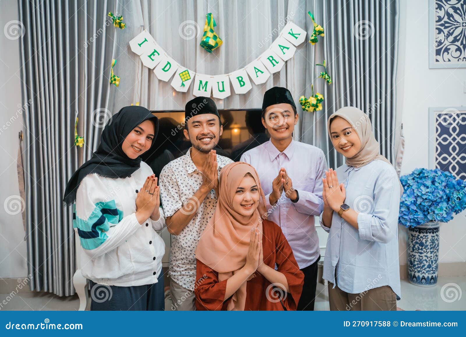 A Group Of Muslims In A Modern Mosque Praying The Muslim Prayer Namaz ...