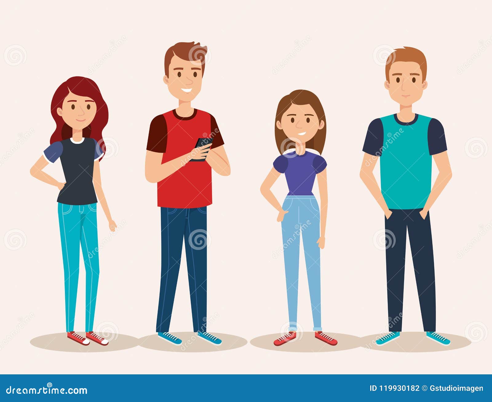 Group of Young People Avatars Stock Vector - Illustration of profile ...