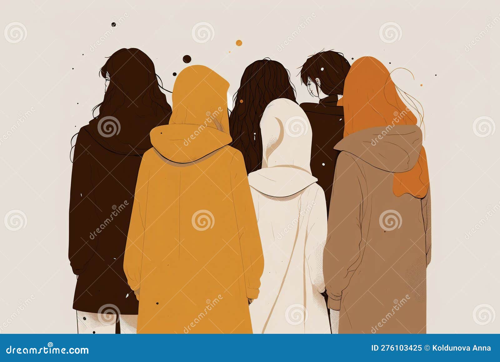 A Group of Young People from Back View, Created with Generative AI ...