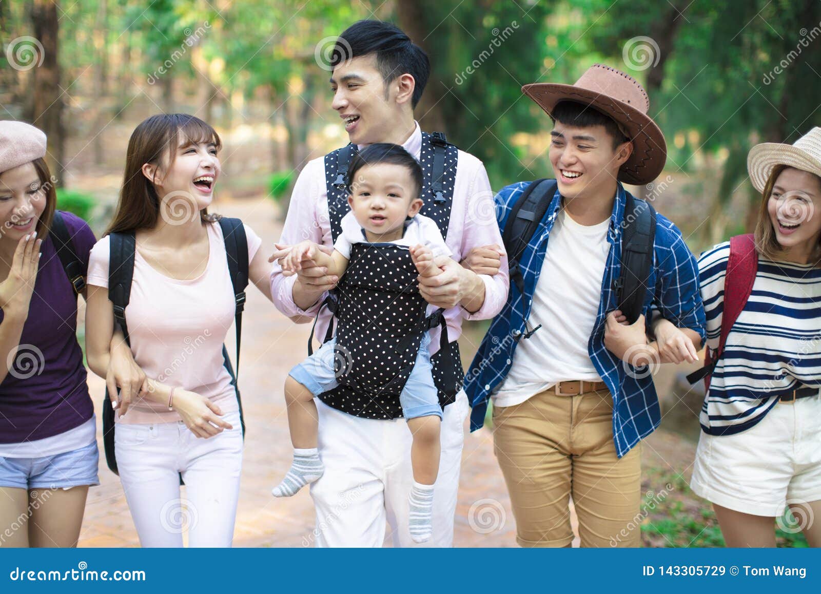 Young People with Backpacks Walking Together Stock Image - Image of ...