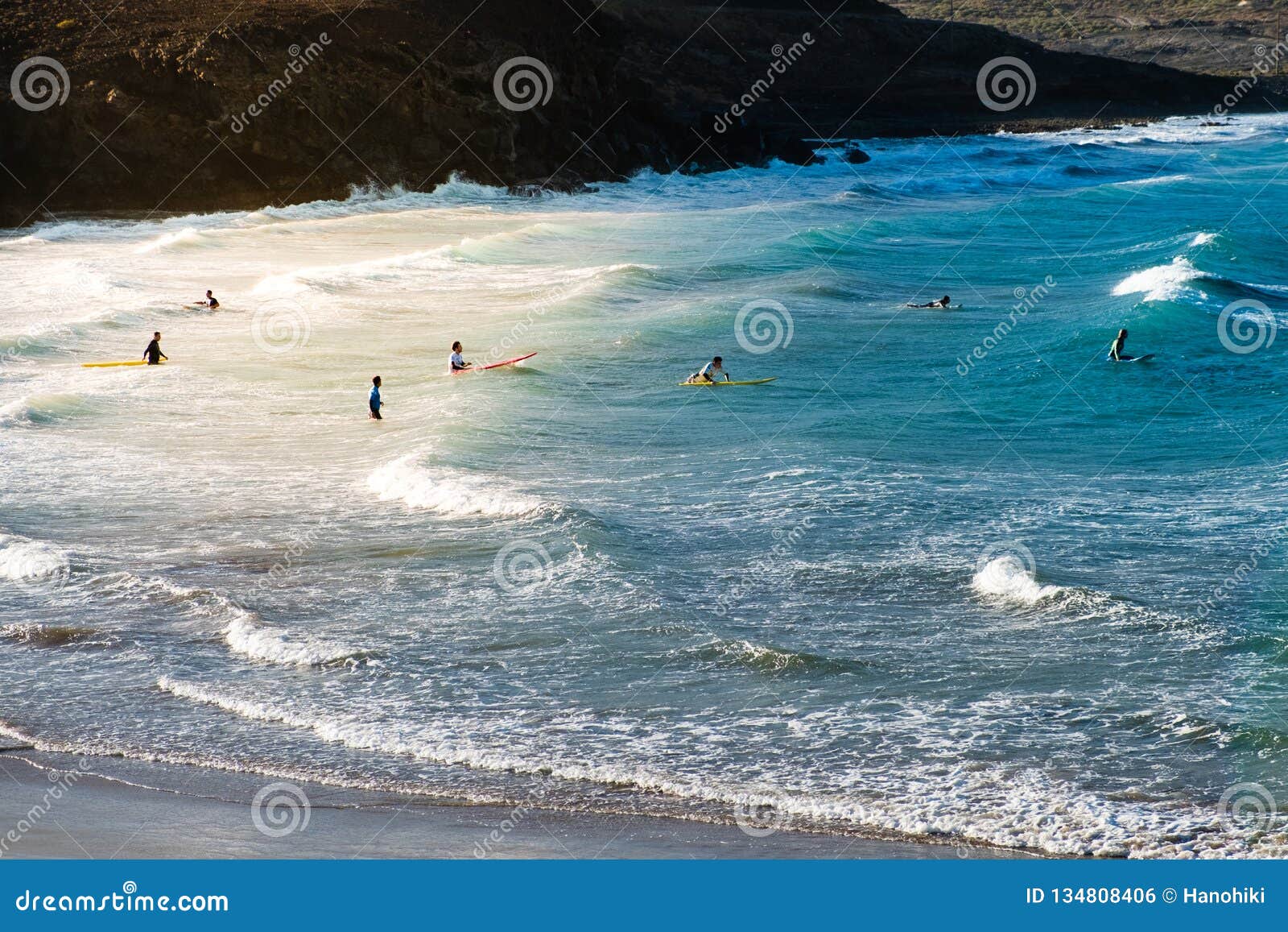 Group of Young People at Beach Going Surfing Editorial Photo - Image of ...