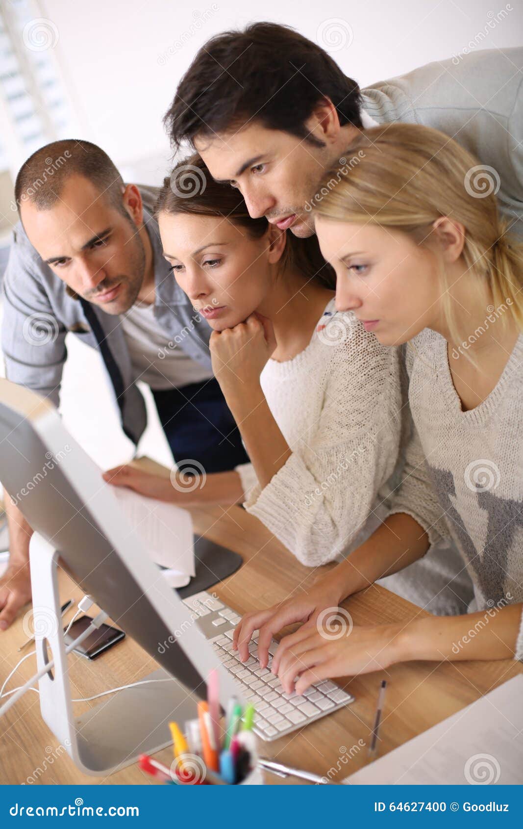 Group of Young People in Business Straining Stock Photo - Image of ...