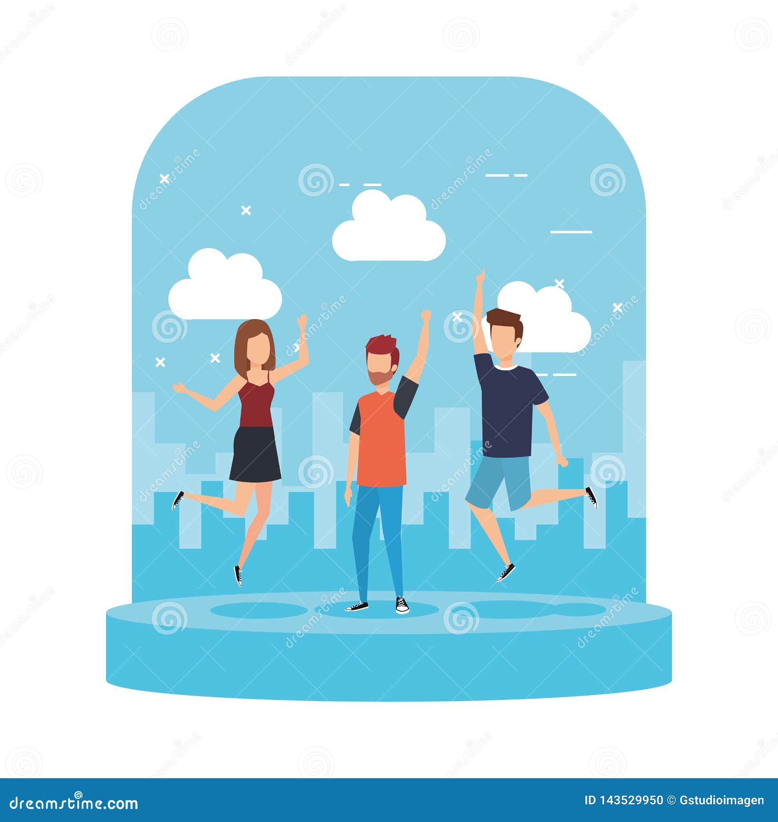 Group of Young People Celebrating Stock Vector - Illustration of ...