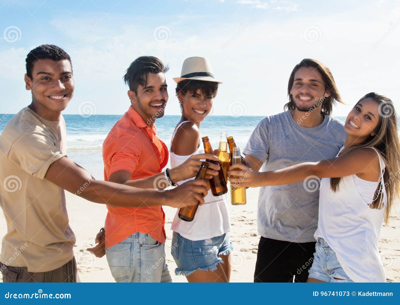 Group of Young People Celebrating Spring Break Stock Image - Image of ...