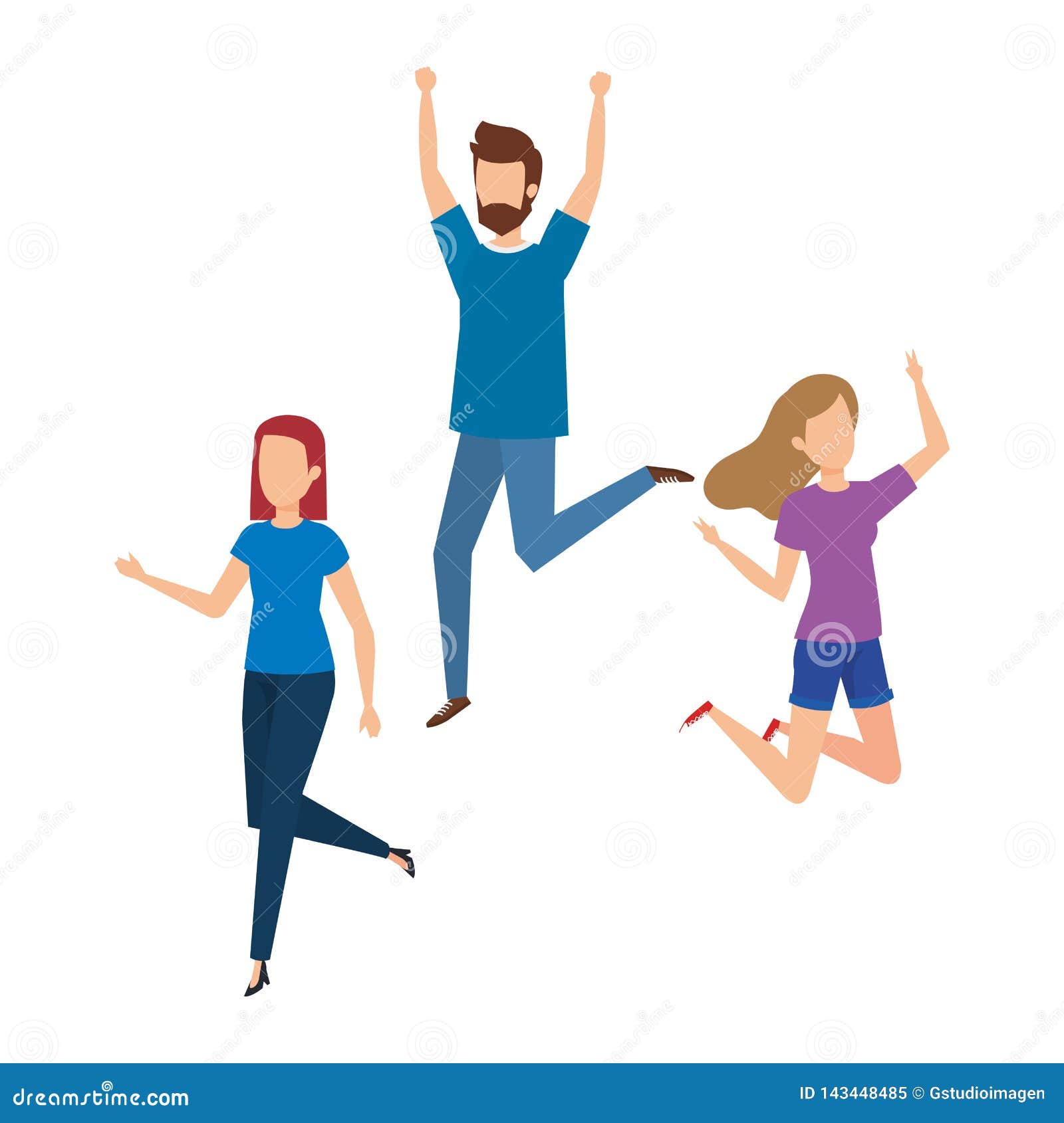 Group of Young People Celebrating Stock Vector - Illustration of ...