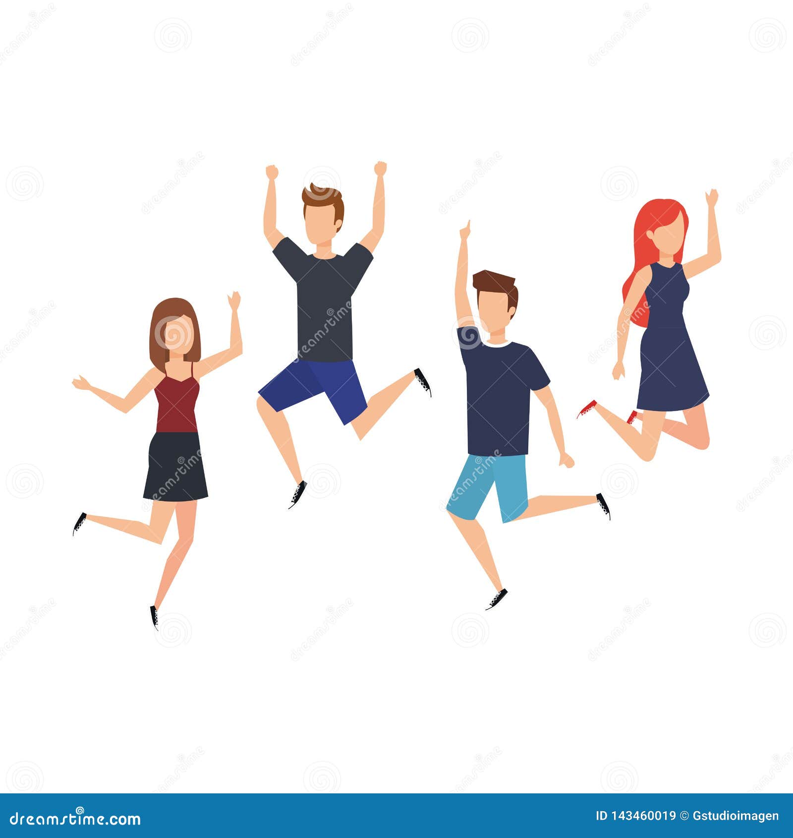 Group of Young People Celebrating Stock Vector - Illustration of group ...