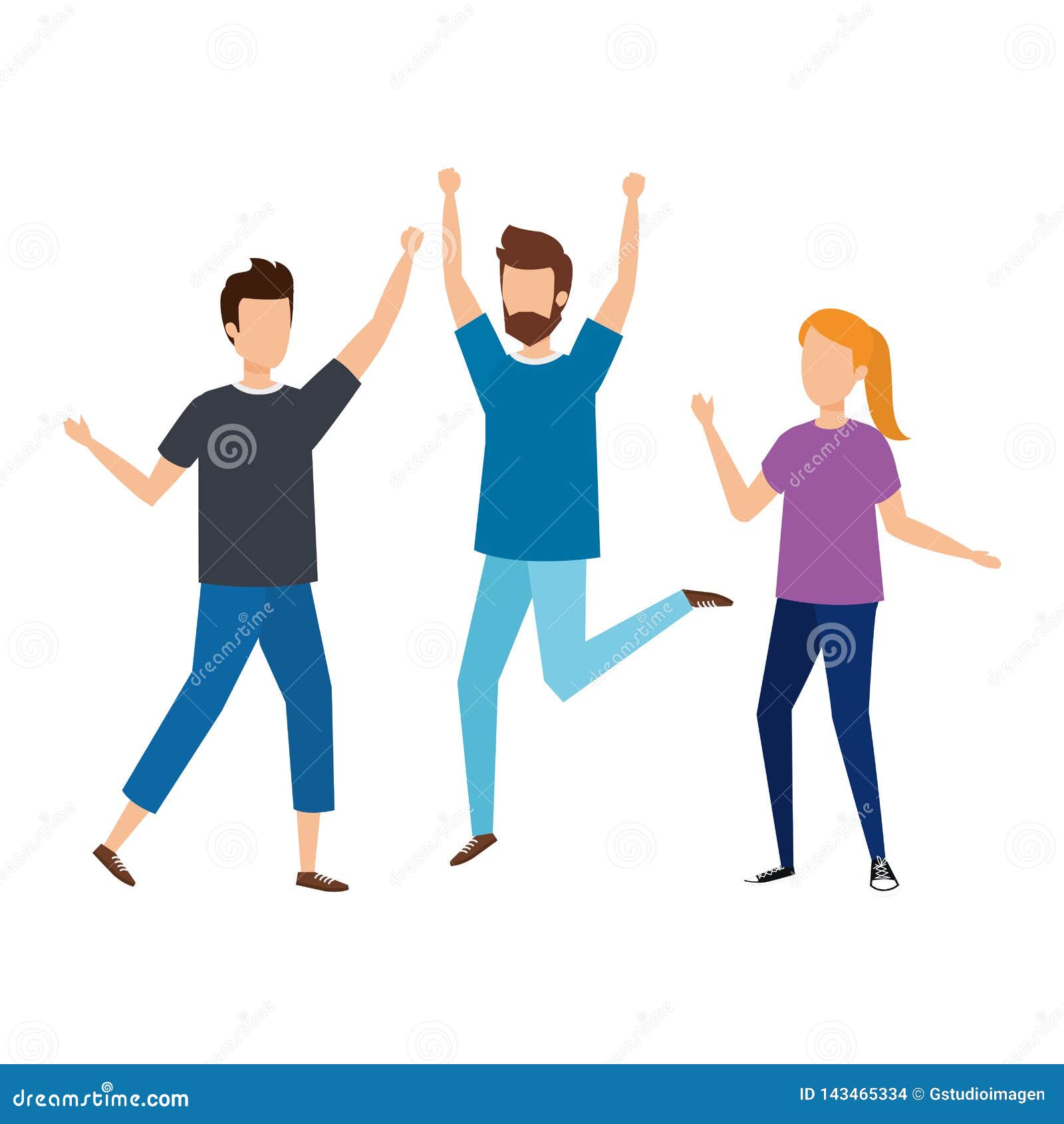 Group of Young People Celebrating Stock Vector - Illustration of flat ...