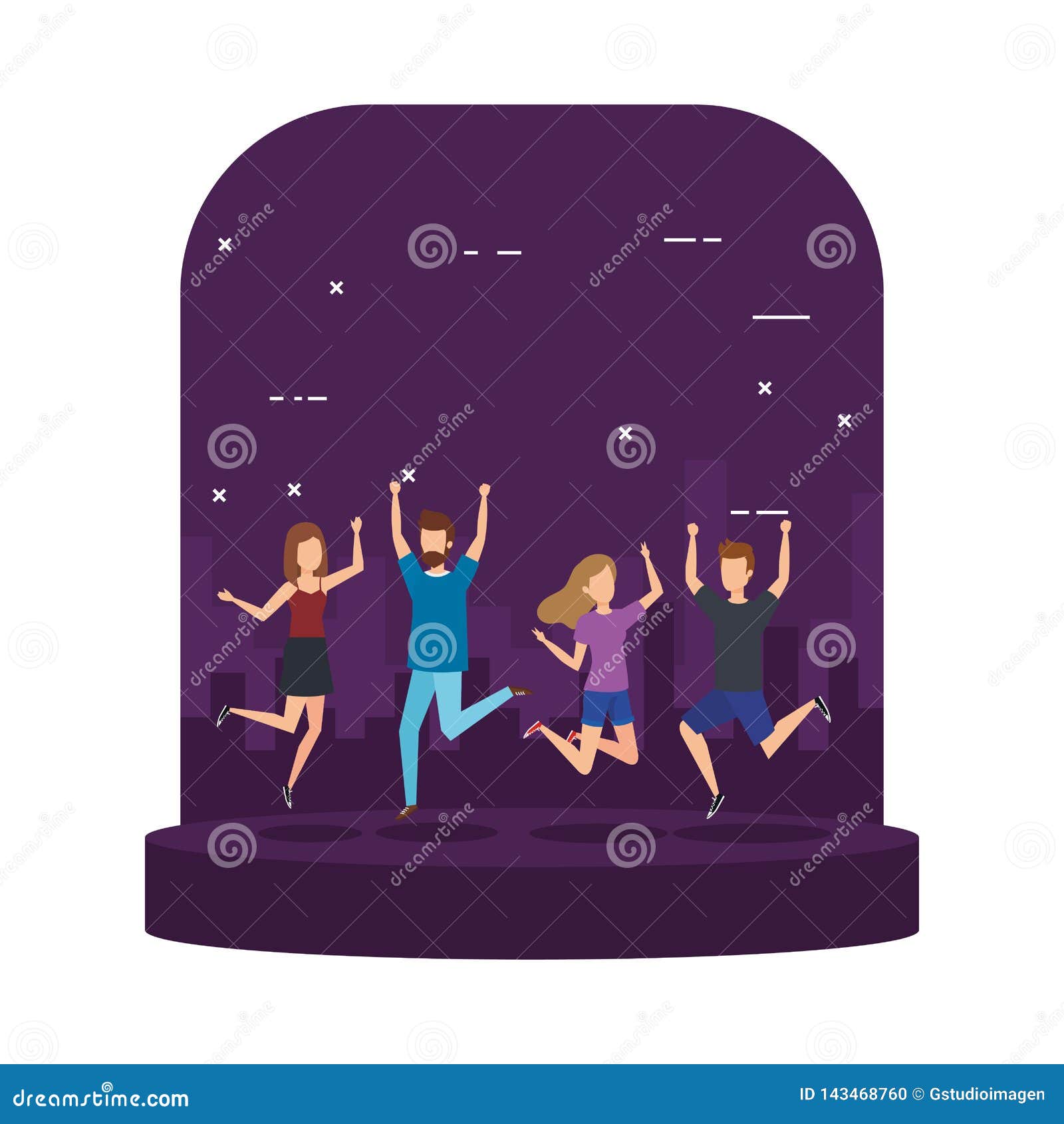 Group of Young People Celebrating Stock Vector - Illustration of avatar ...