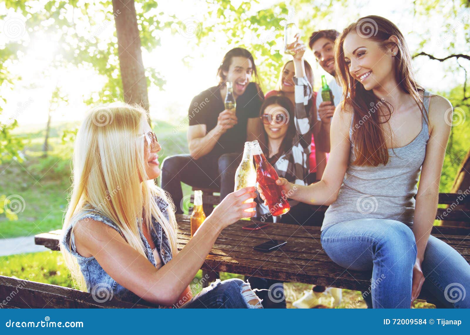 Group of Young People Cheering, Having Fun Stock Photo - Image of juice ...