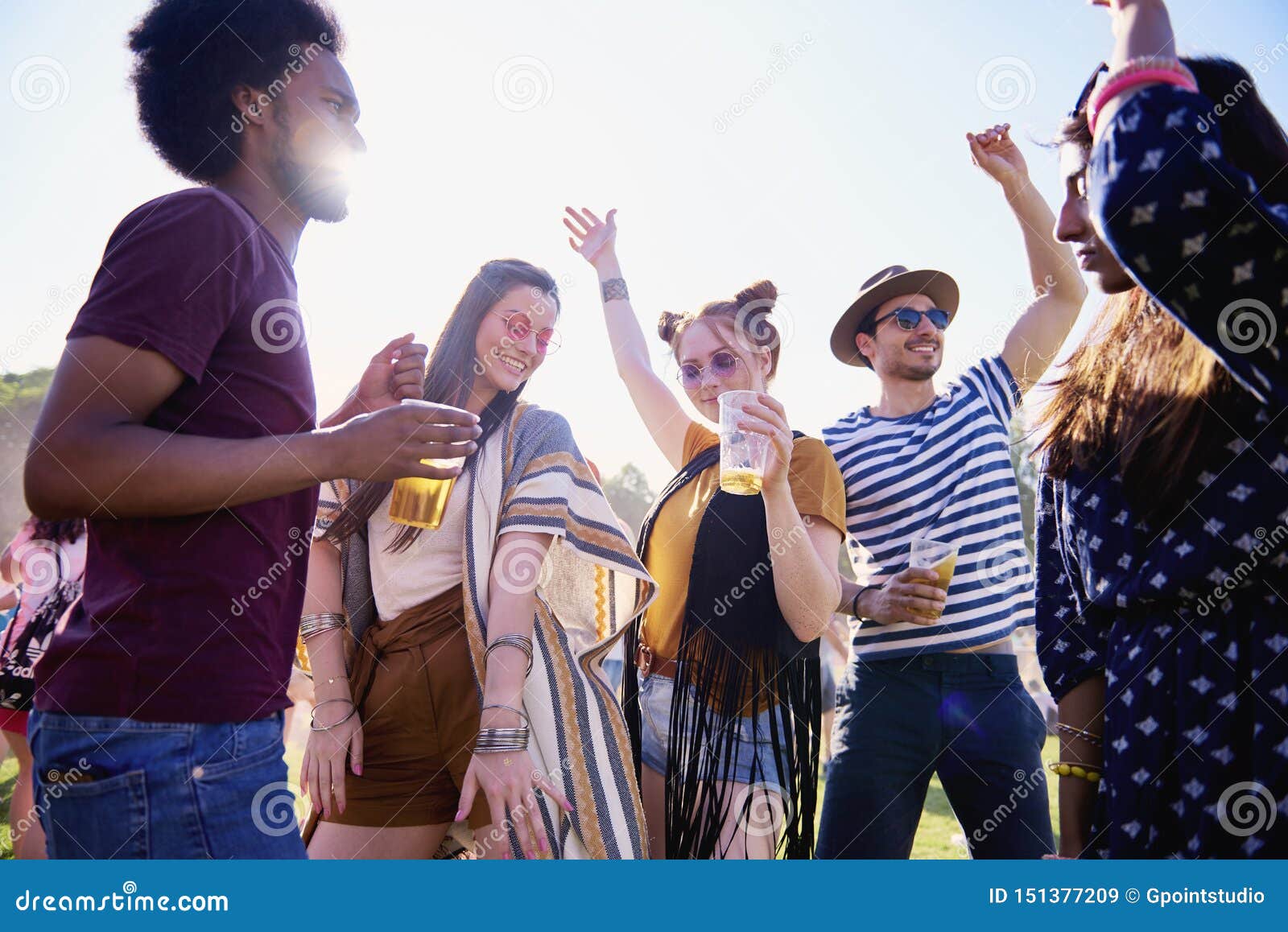 Group of Young People Chilling Outside Stock Image - Image of ...