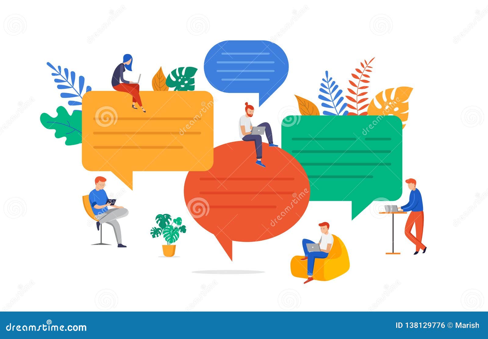 Group of Young People Communication in Search of Ideas, Problem Solving ...