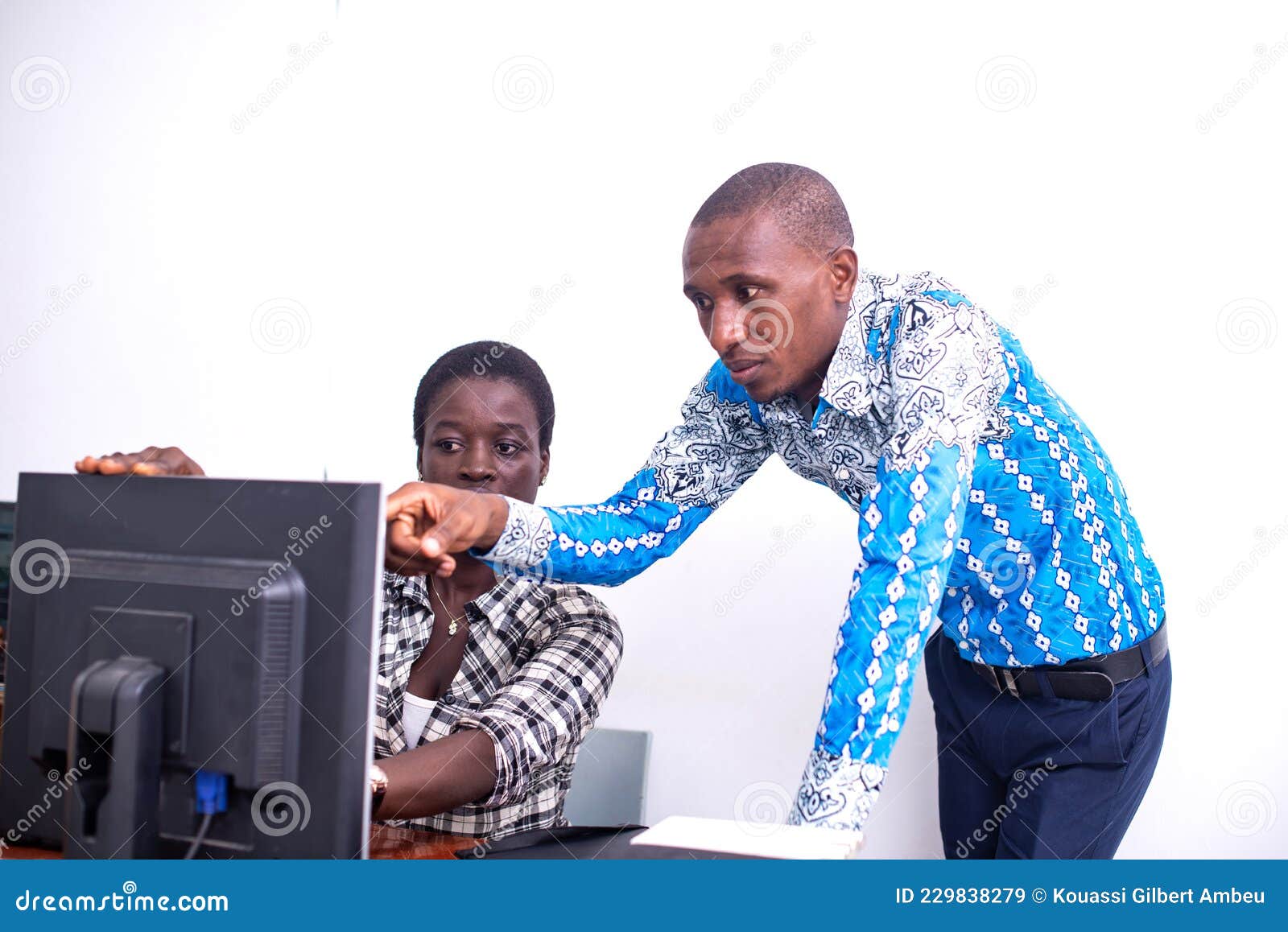 Group of Young People with Computer in an Office Stock Image - Image of ...