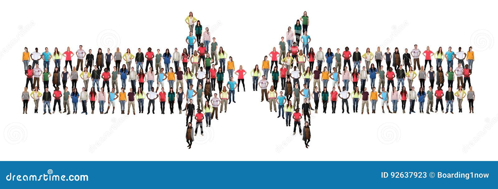 Group of Young People Direction Arrow Argument Quarrel Problem P Stock ...