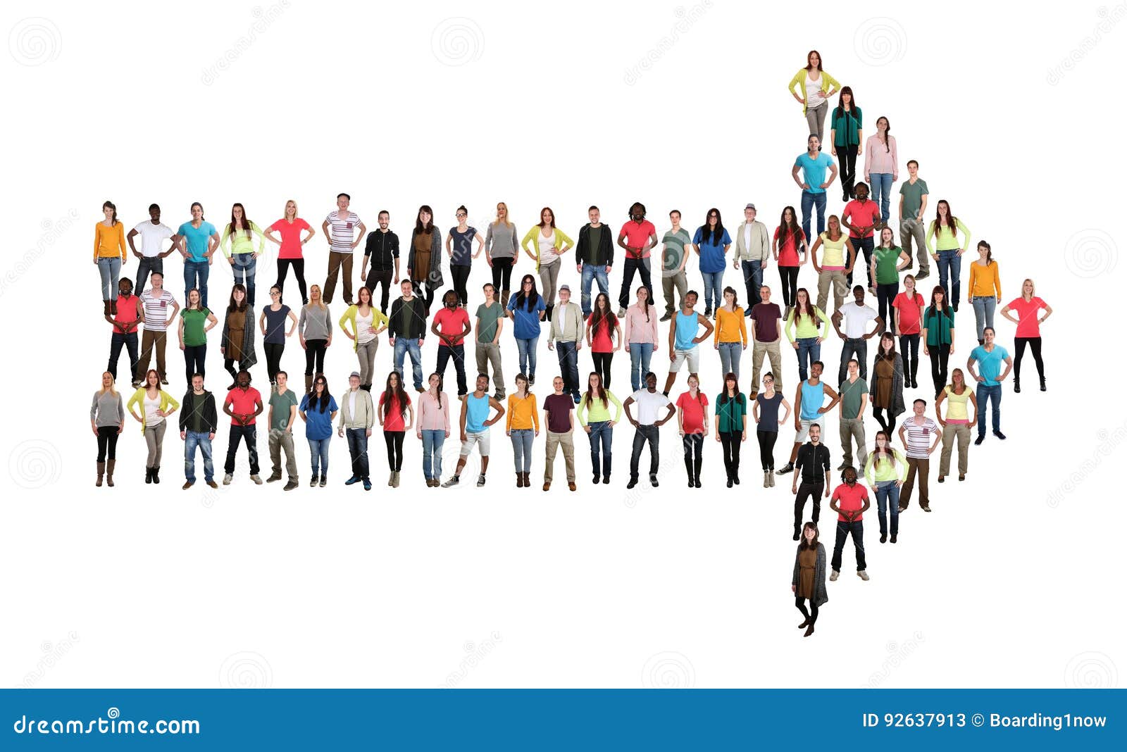 Group of Young People Direction Arrow Success Team Teamwork ...