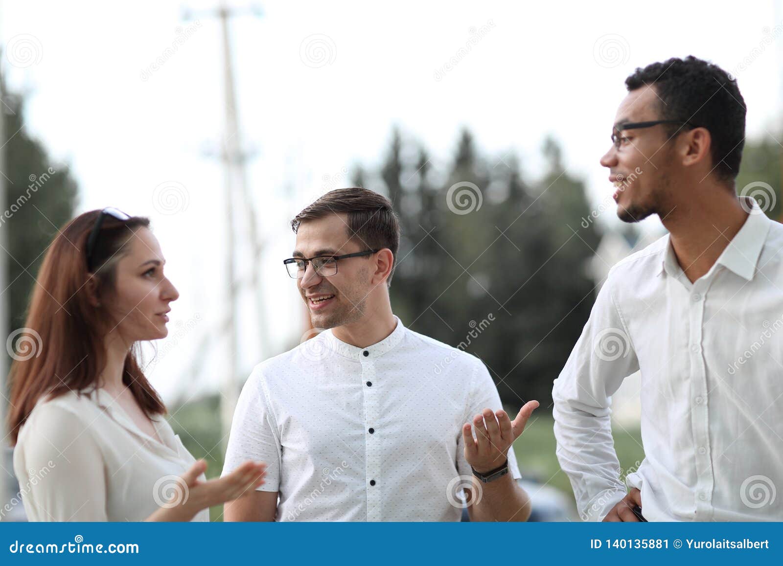 Group of Young People Discussing Ideas for a New Eco Project Stock ...