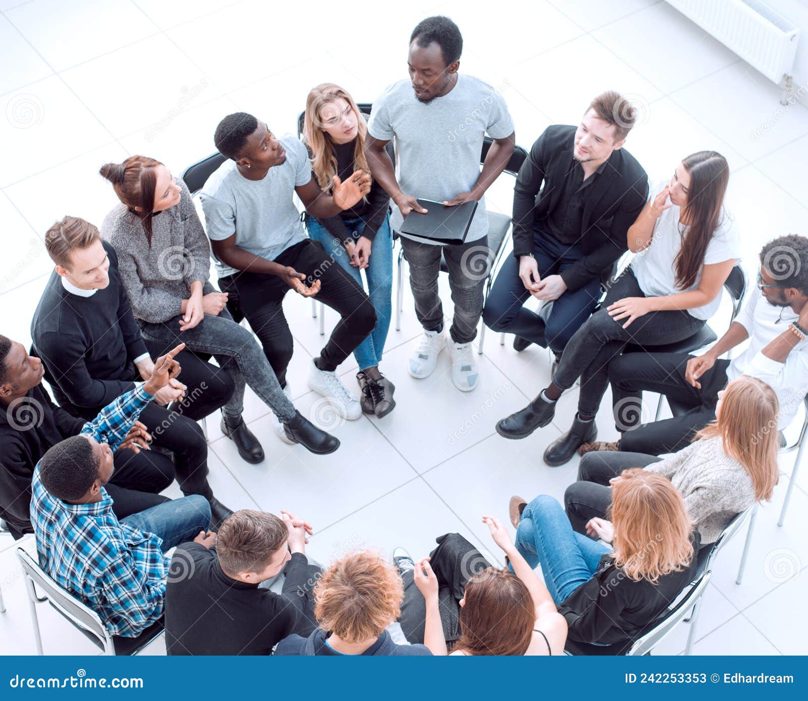 Group of Young People Discussing Their Problems at a Network Seminar ...