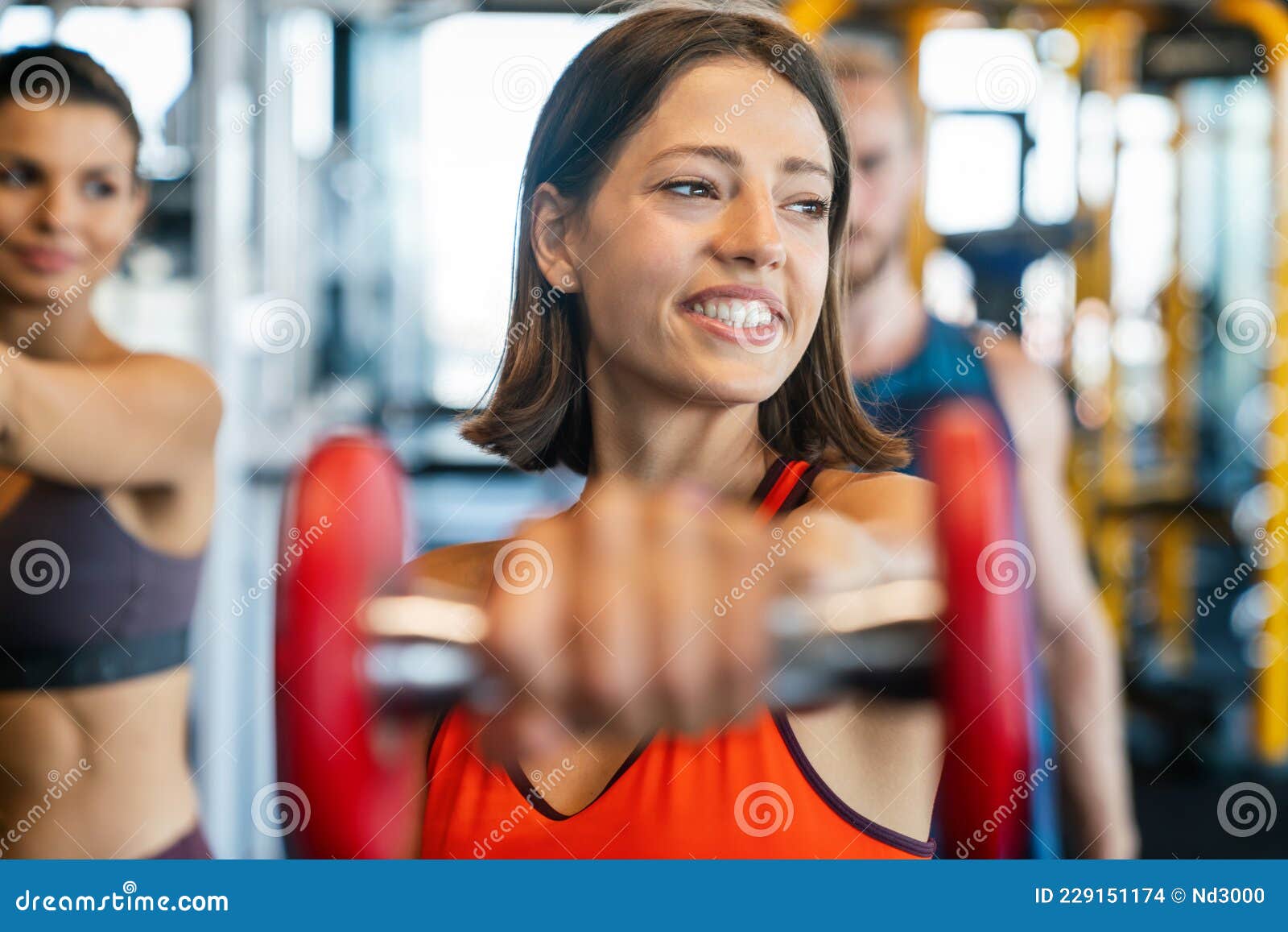 Group of Young People Doing Exercises in Gym Stock Photo - Image of ...