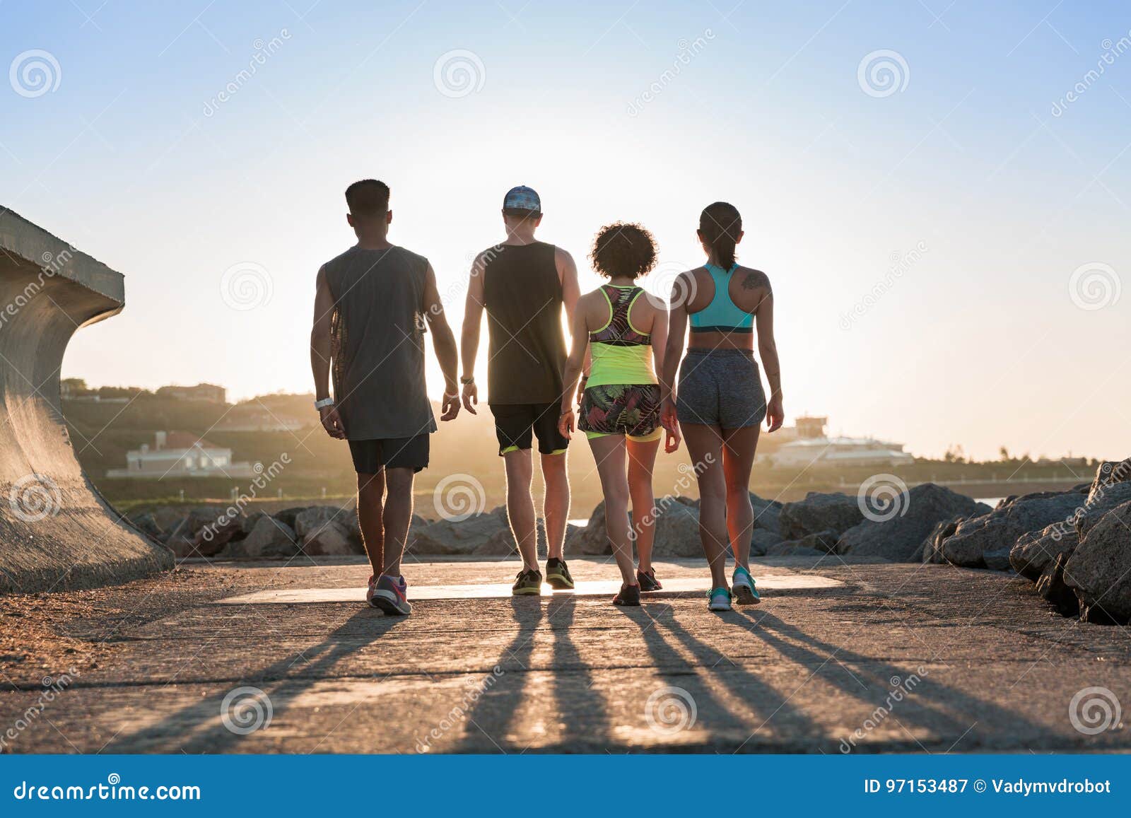 Group of Young People Doing Sports Together Outdoors Stock Image ...