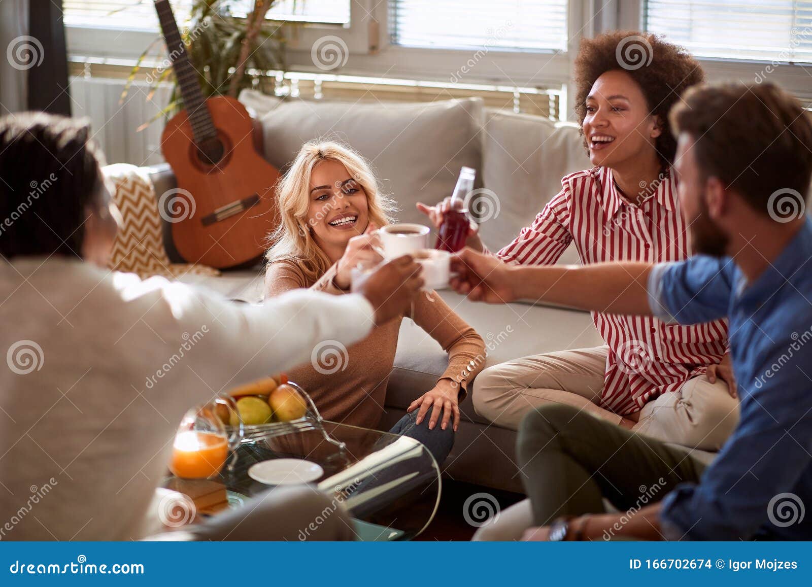 Group of Young People Having Fun at Home Stock Photo - Image of ...
