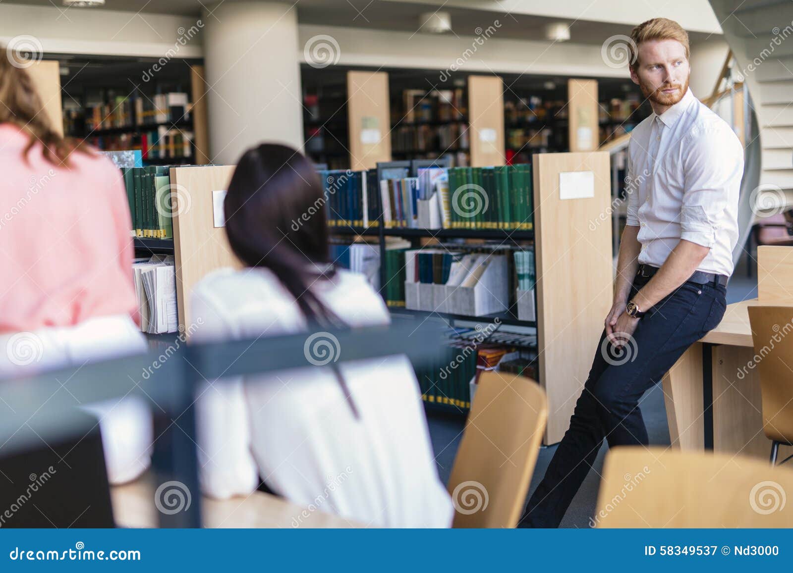 Group of Young People Educating Themselves in a Library Stock Image ...