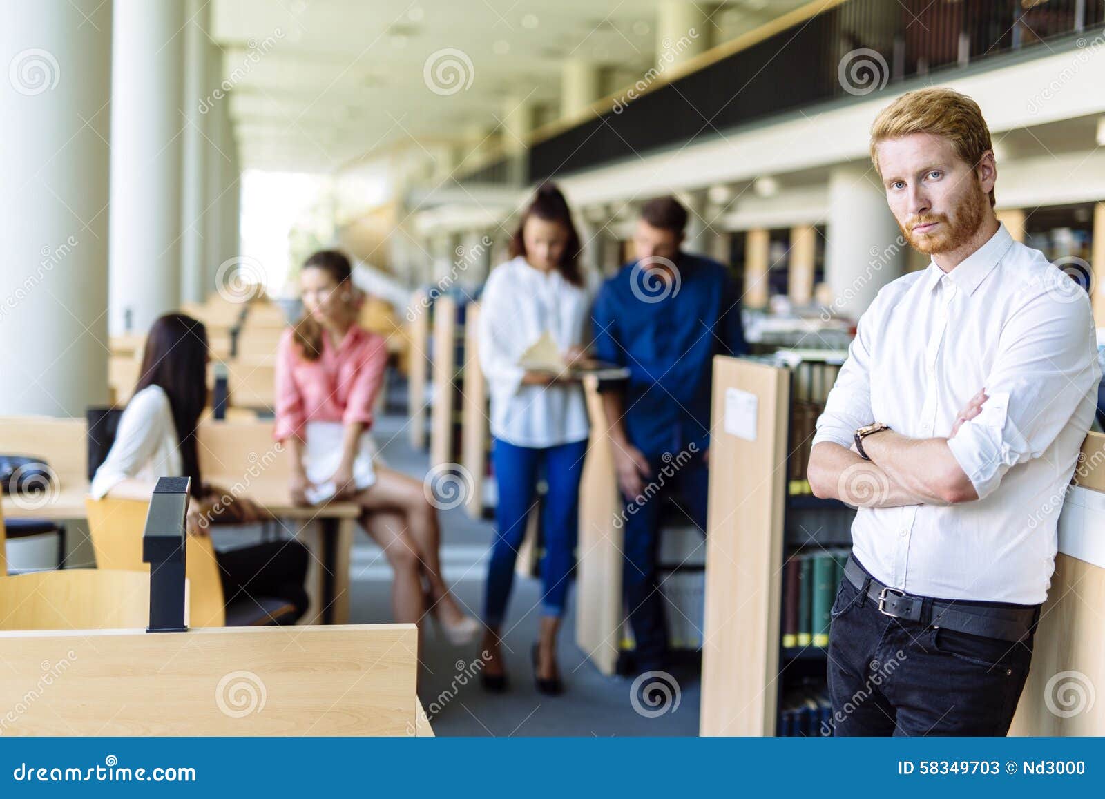 Group of Young People Educating Themselves in a Library Stock Image ...