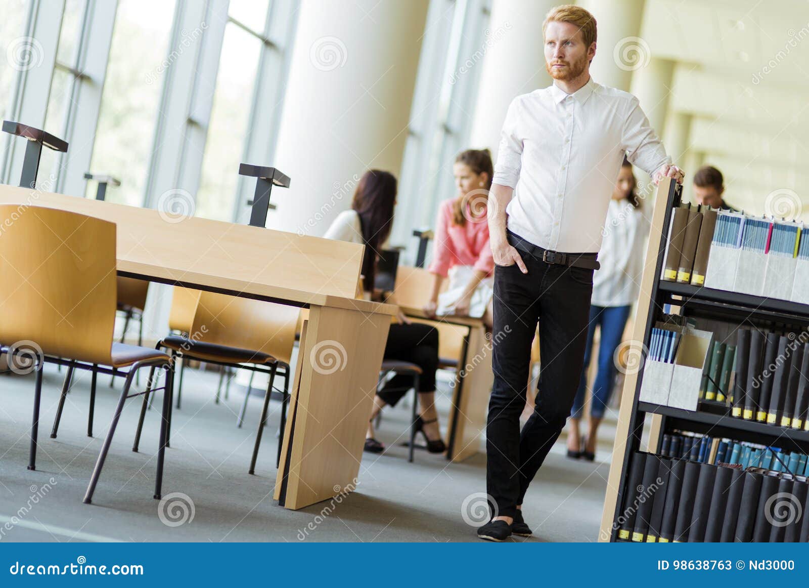 Group of Young People Educating Themselves in a Library Stock Image ...