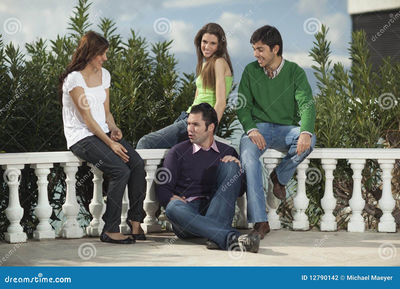 Group of Young People Enjoying in the Sun Stock Photo - Image of blue ...