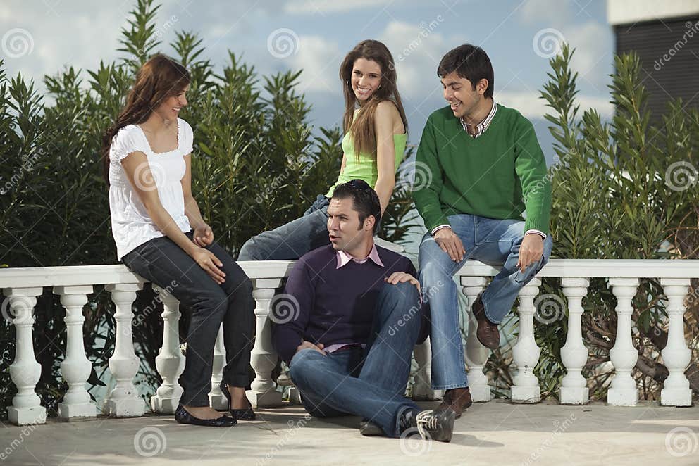 Group of Young People Enjoying in the Sun Stock Photo - Image of blue ...