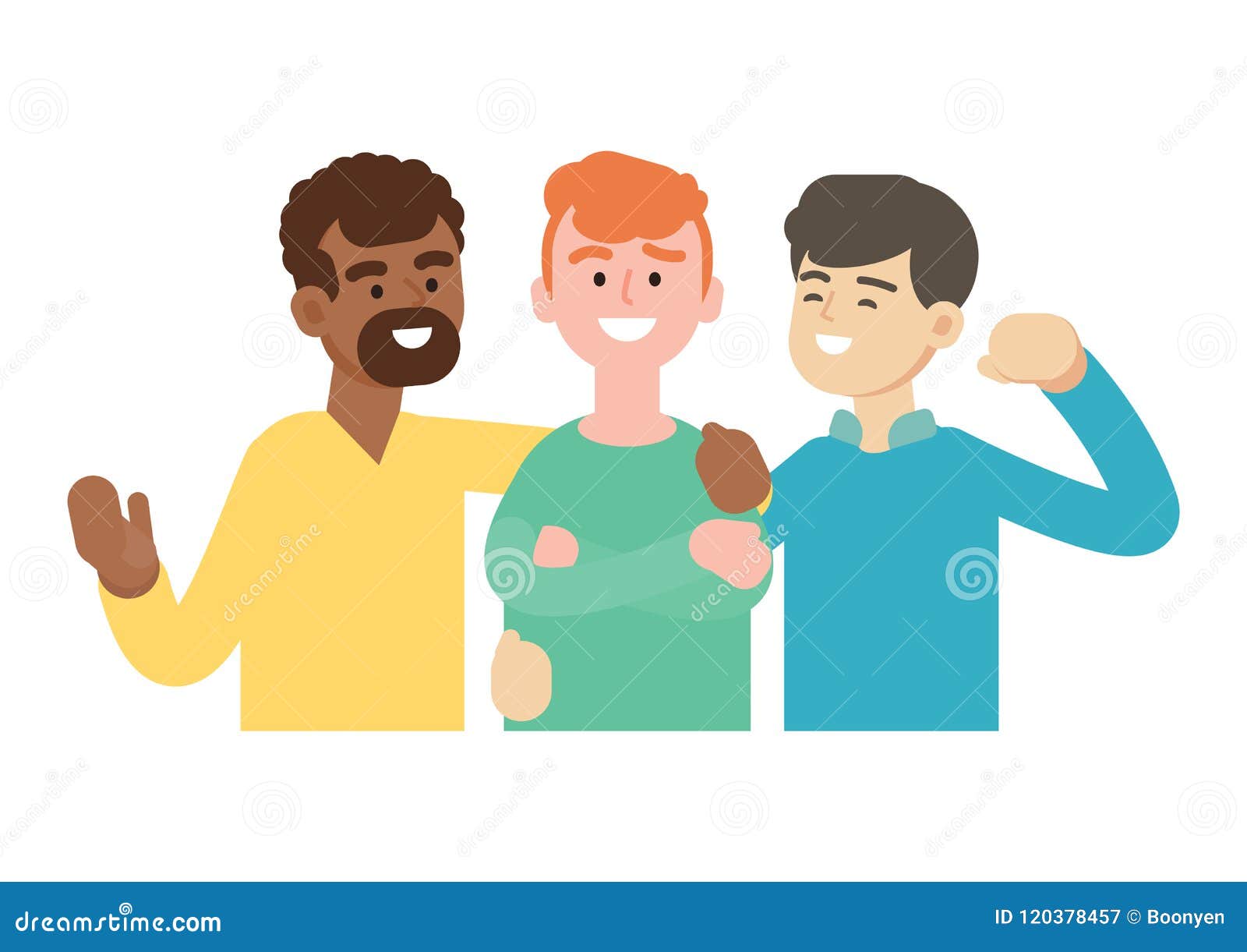Group of Young People, Happy Friend, Teamwork Concept, Vector ...