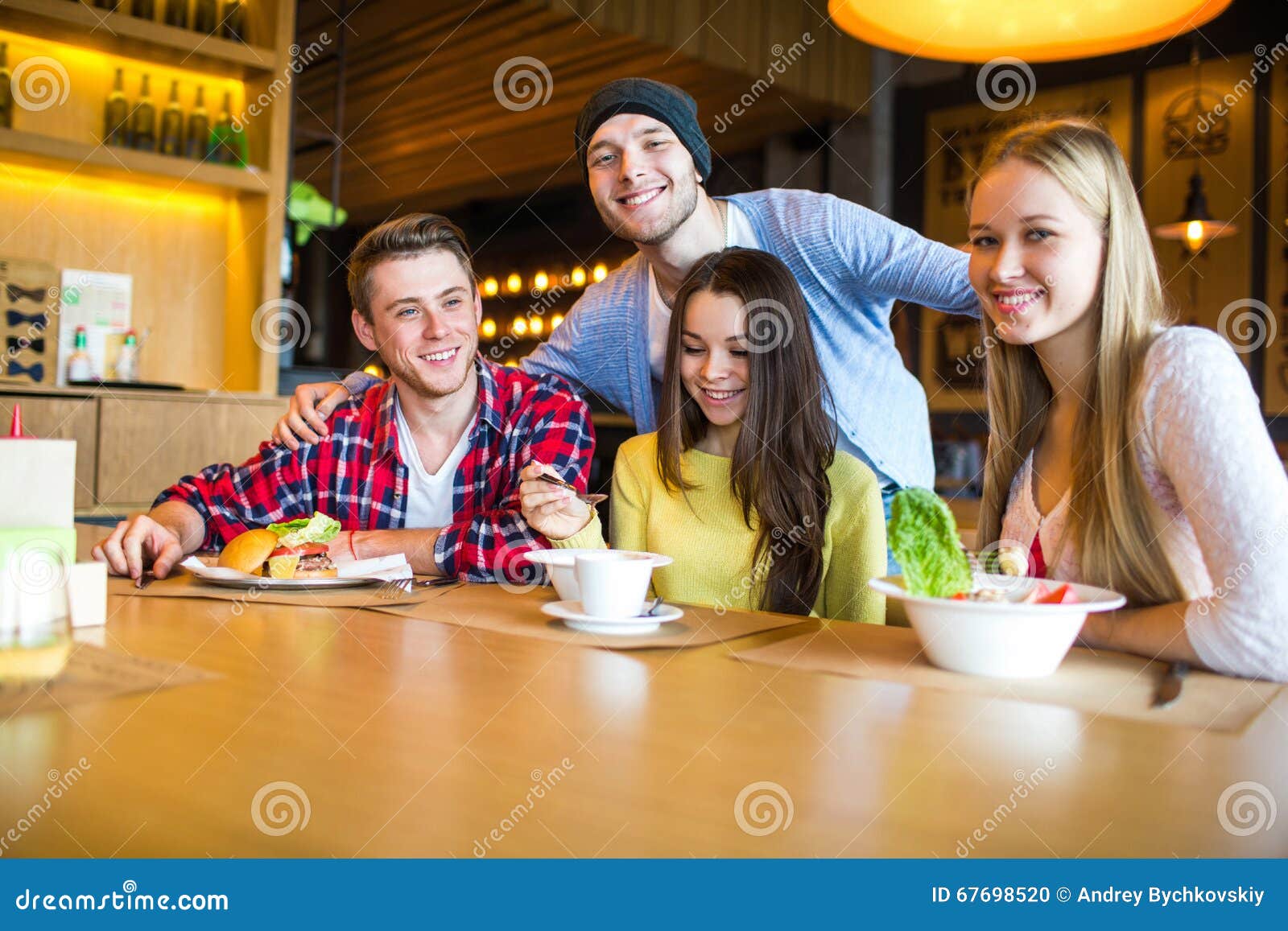 Group of Young People Having Fun in Cafe Stock Photo - Image of youth ...