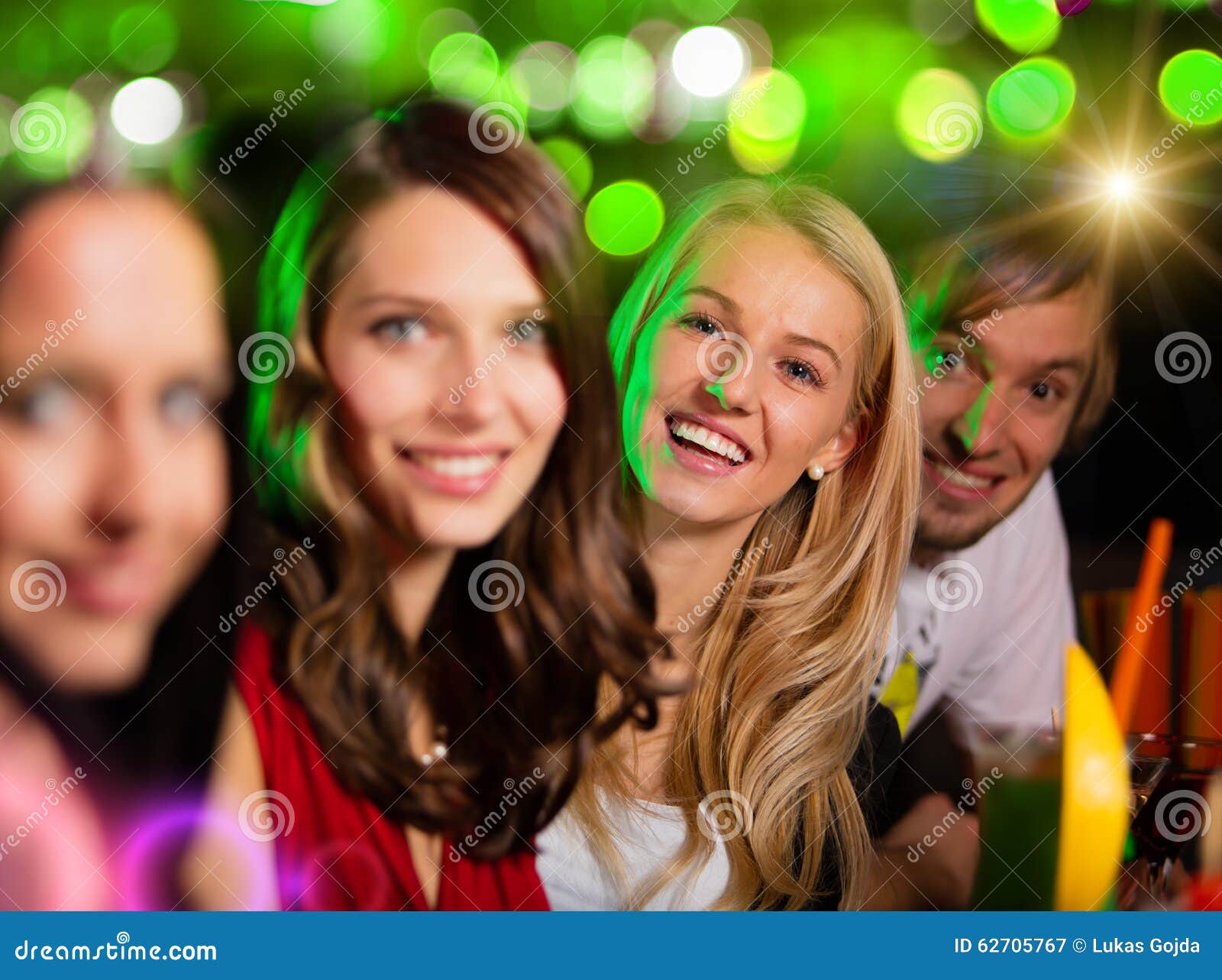 Group of Young People Having Fun in Club Stock Image - Image of bokeh ...