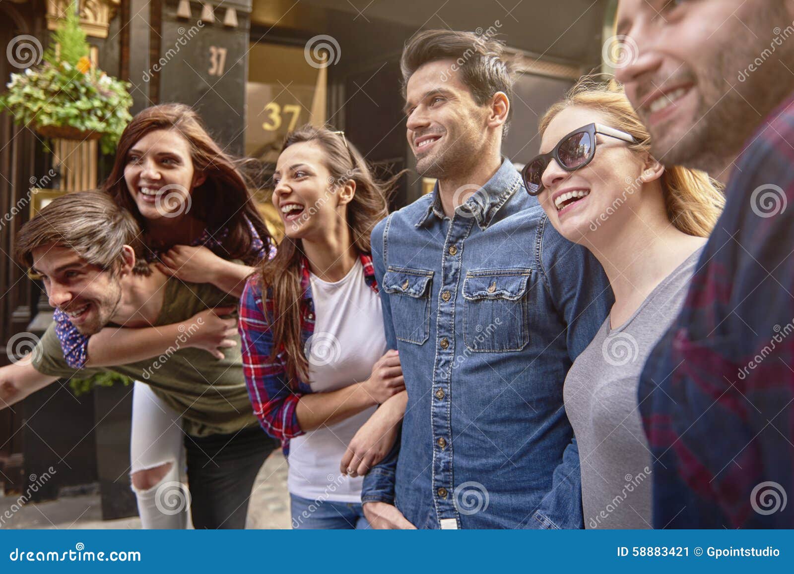 Group of Young People Having a Good Time Stock Image - Image of looking ...