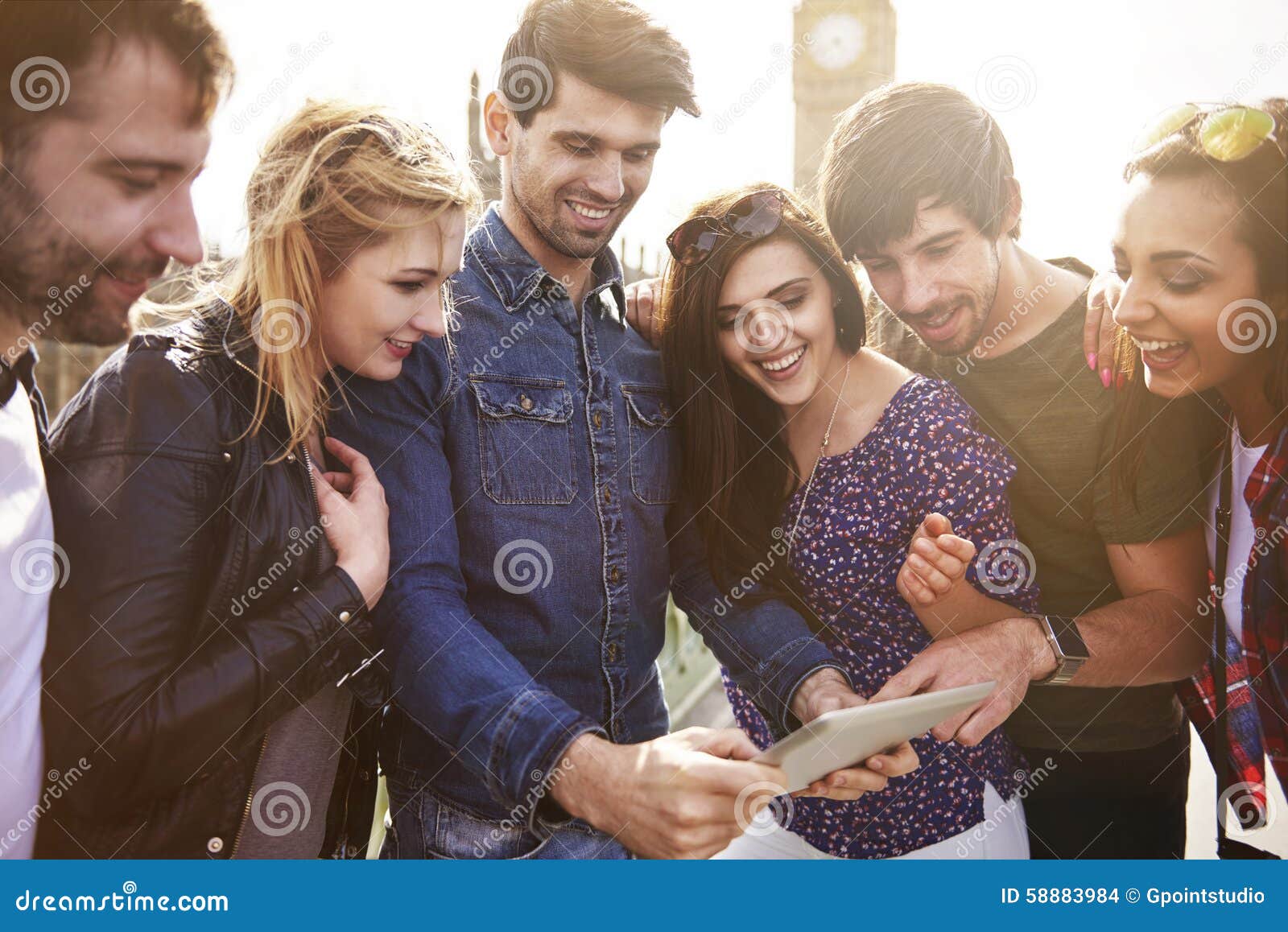 Group of Young People Having a Good Time Stock Photo - Image of reading ...